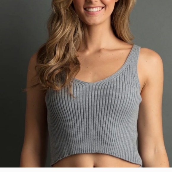 Lemon | Tops | Gray Super Soft Crop Top 84 | Poshmark
